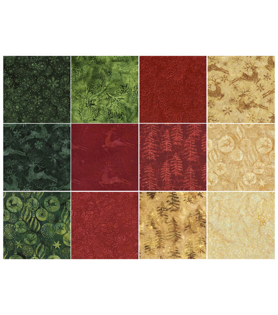 18 X 21 Jolly Jingle Batik Christmas Cotton Fabric Quarters 12ct Joann