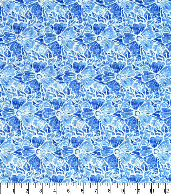Blue Floral Cotton Fabric By Keepsake Calico Joann