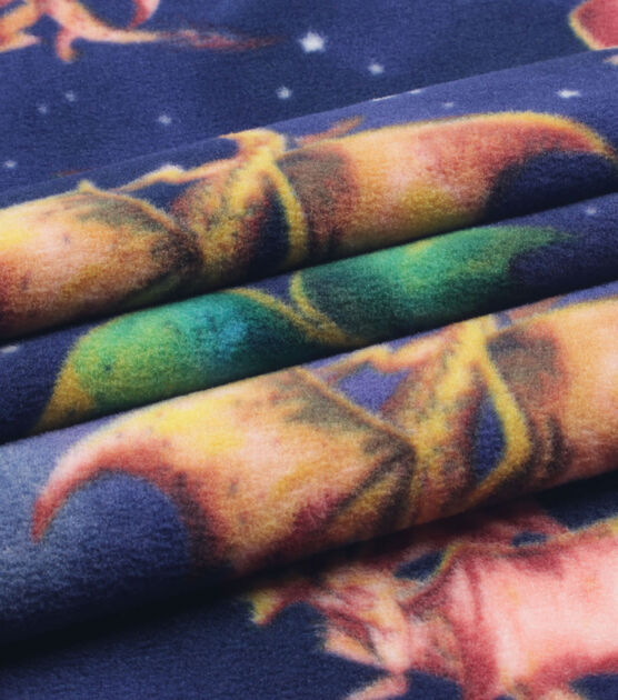 Dragons And Stars On Navy Anti Pill Plush Fleece Fabric Joann