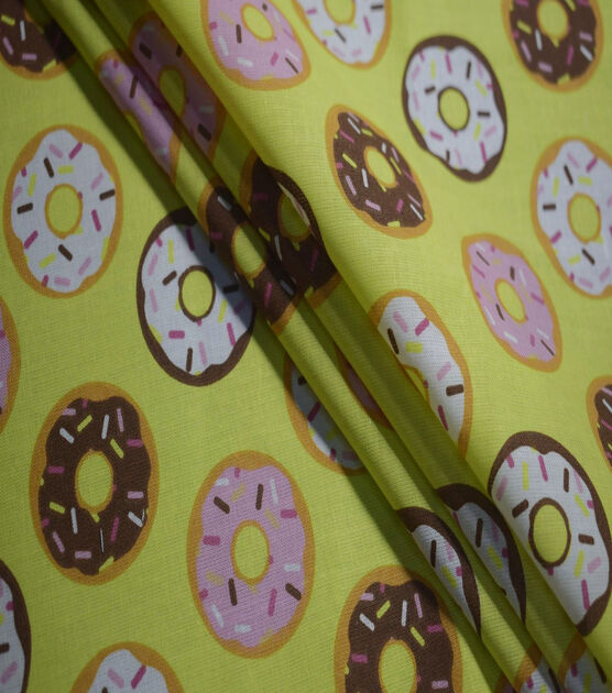 Donut Variety On Yellow Quilt Cotton Fabric By Quilters Showcase Joann