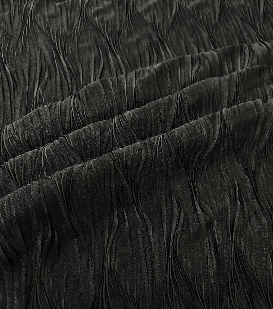 Black Wavy Pleated Bodre Fabric Joann