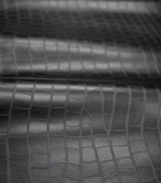 Black Crocodile Embossed Faux Leather Fabric Joann