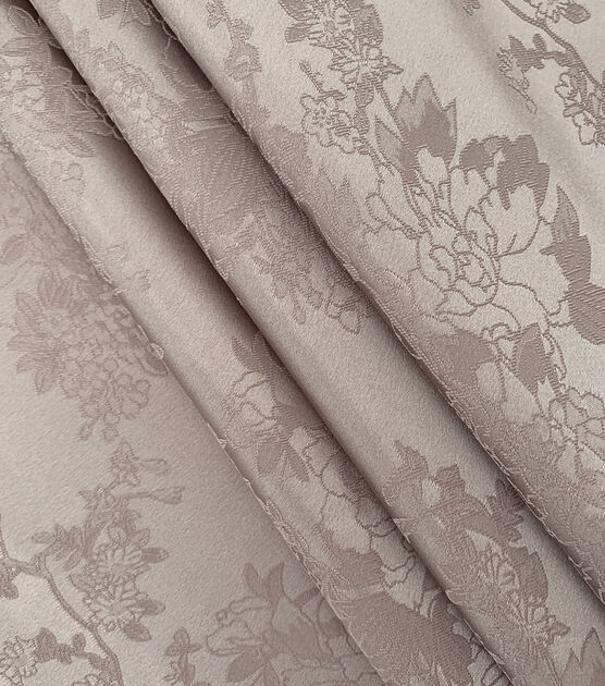 Mauve Floral Jacquard Silky Fabric Joann