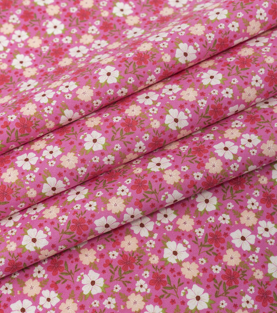 Singer 18 X 21 Floral On Pink Cotton Fabric Quarter 1pc Joann