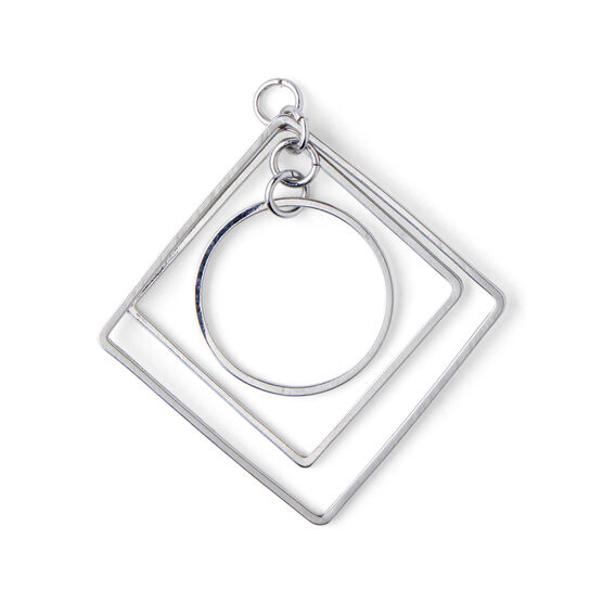 Silver Square And Round Pendant By Hildie And Jo Joann