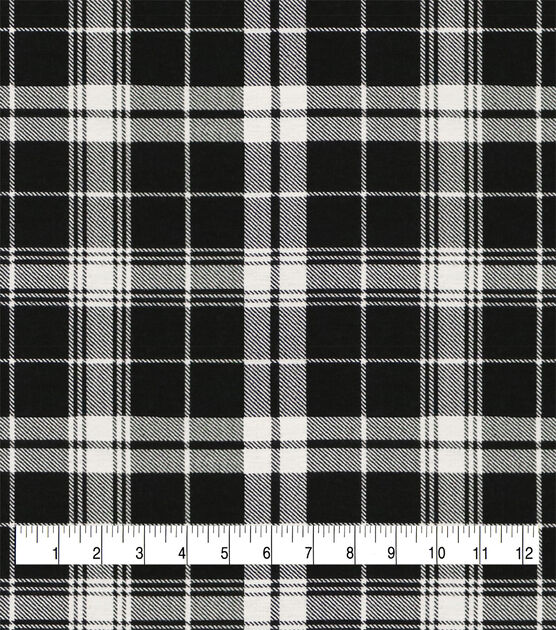 Plaid Black White 108 Wide Flannel Fabric Joann