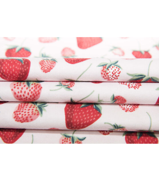 Super Snuggle Tossed Strawberries Flannel Fabric Joann