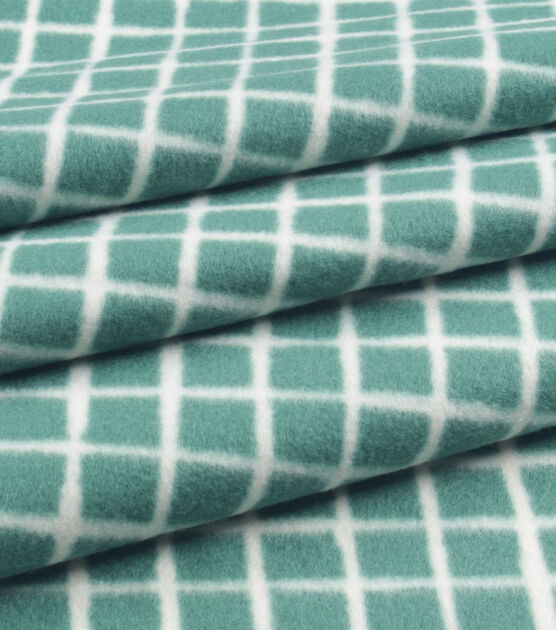 Green Grid Plaid Blizzard Fleece Fabric Joann