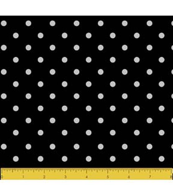 Stitch And Sparkle Silver Metallic Dots On Black Cotton Fabric Joann