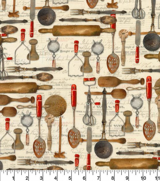 Robert Kaufman Rustic Kitchen On White Novelty Cotton Fabric Joann
