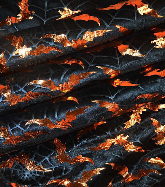 Foil Bats On Black Halloween Velvet Fabric By The Witching Hour Joann