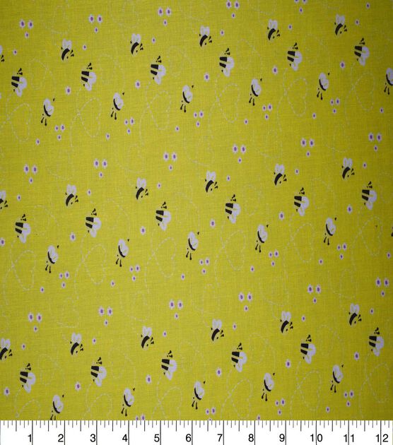 Buzzing Bees On Yellow Cotton Fabric By Quilters Showcase Joann
