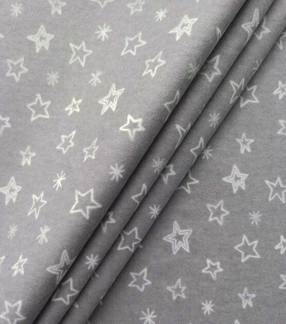 Stars On Gray Nursery Flannel Fabric Joann