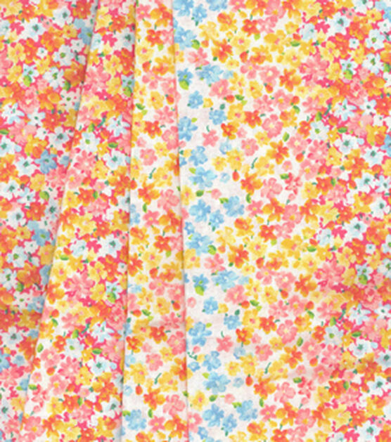 Coral Floral Stripes Cotton Fabric By Keepsake Calico Joann