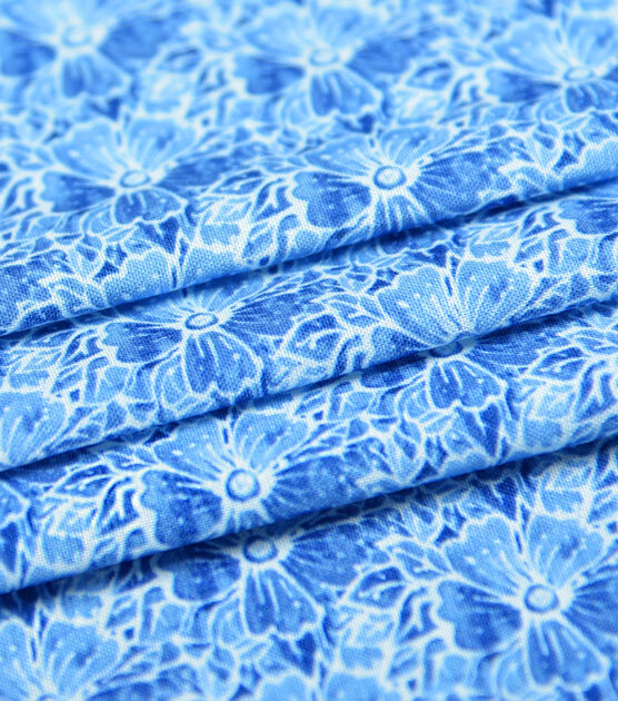 Blue Floral Cotton Fabric By Keepsake Calico Joann