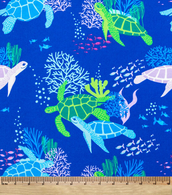 Watercolor Turtles Super Snuggle Flannel Fabric Joann