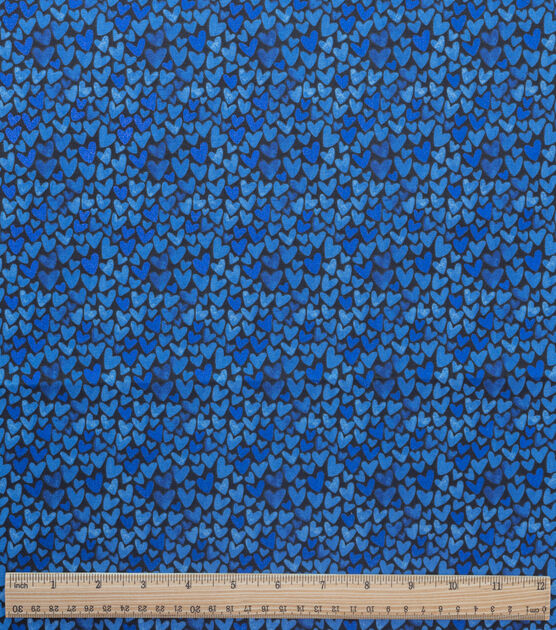 Packed Hearts Blue Foil Quilt Cotton Fabric By Keepsake Calico Joann