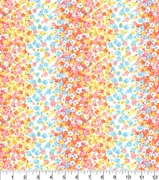 Coral Floral Stripes Cotton Fabric By Keepsake Calico Joann