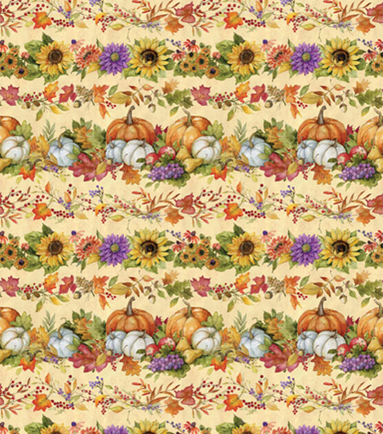 Susan Winget Horizontal Pumpkins Fall Cotton Fabric Joann
