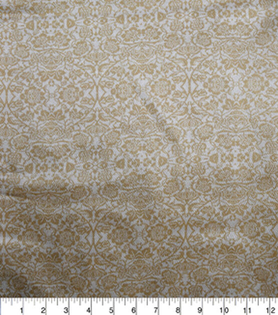 Beige Damask Hammered Silky Satin Fabric Joann