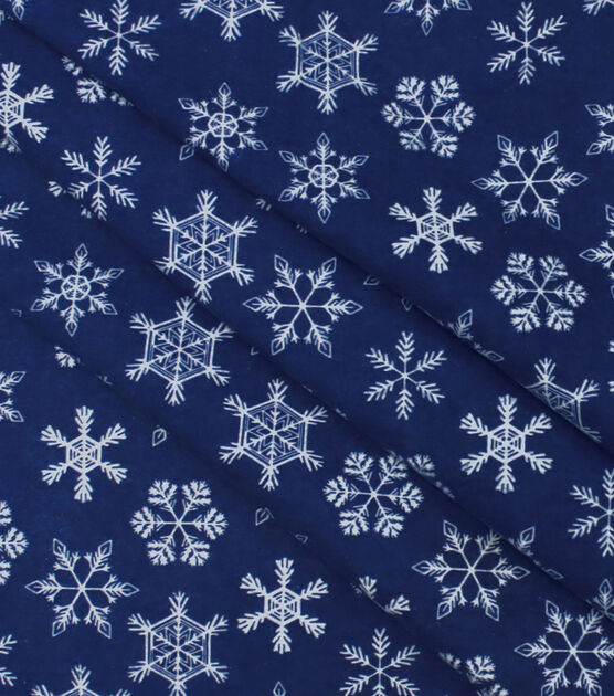 Snowflakes On Blue Super Snuggle Christmas Flannel Fabric Joann
