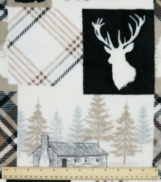 Sew Lush Fleece Fabric Lodge Brown Patchwork Joann