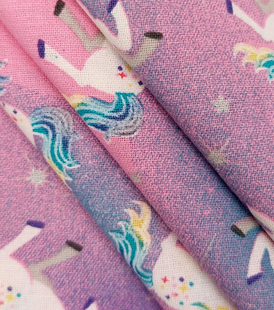Novelty Glitter Cotton Fabric Unicorns And Stars Joann