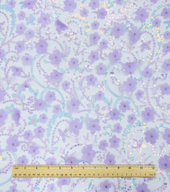 Glitterbug 3d Floral Iridescent Sequin Mesh Fabric Joann