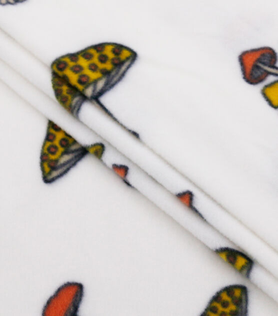 Pop Mushrooms Lightweight Fleece Fabric Joann