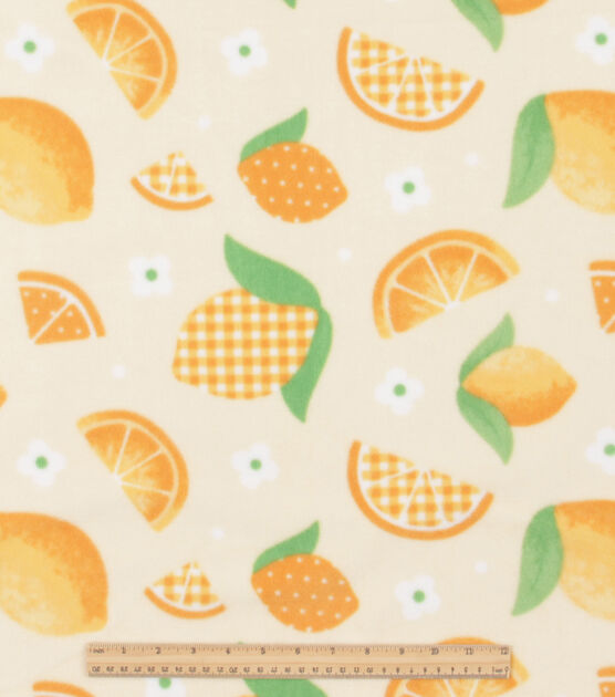 Lemons On Cream Anti Pill Plush Fleece Fabric Joann