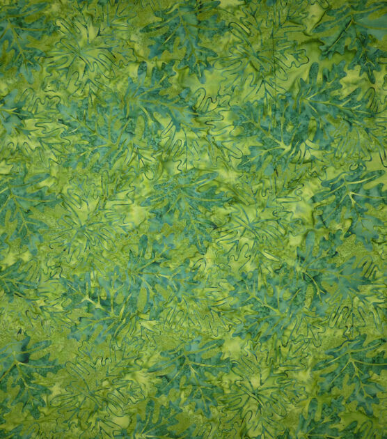 Oak Leaf Green Batik Cotton Fabric Joann
