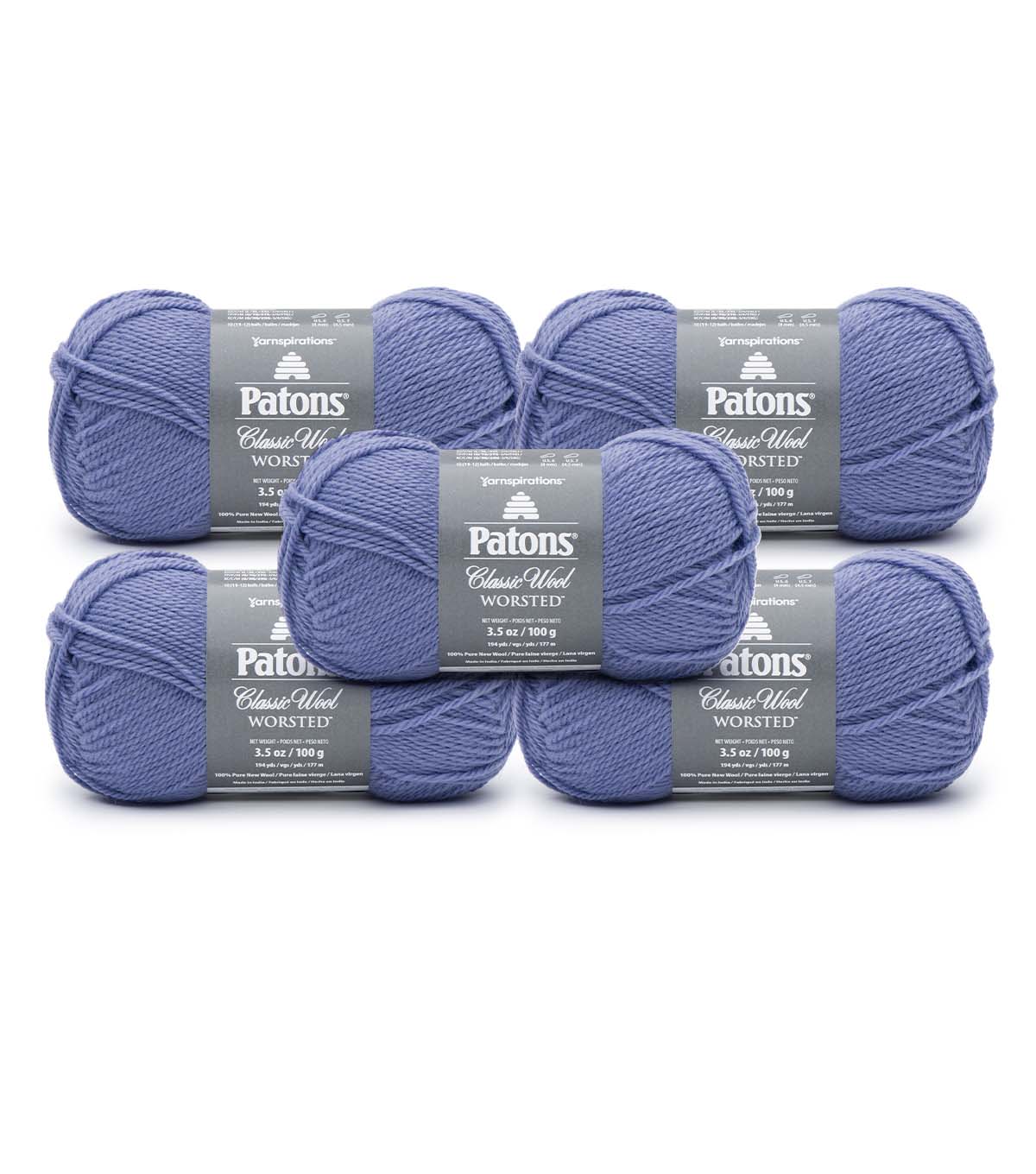 Patons Classic Wool 194yds Worsted Yarn 5 Bundle JOANN